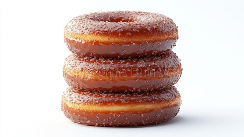 Stacked Donuts with Chocolate Glaze Generative AI Stock Illustration ...