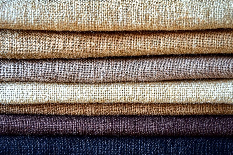 Stacked Earth-toned Fabric Layers in Various Textures and Shades Stock ...
