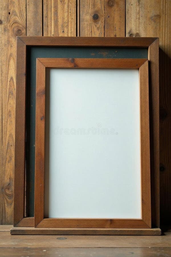 Stacked Empty Wooden Picture Frames, Rustic Texture, Background ...