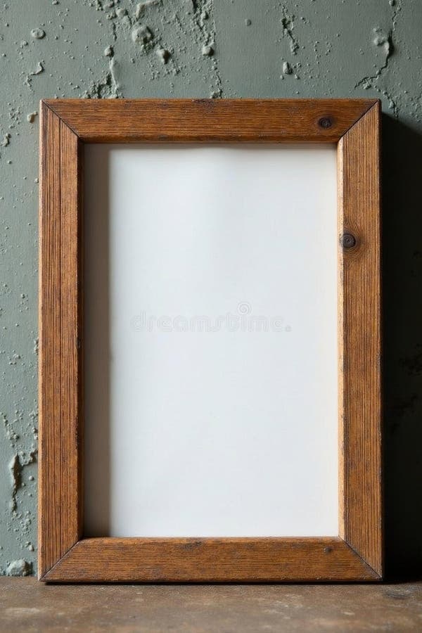 Stacked Empty Wooden Picture Frames, Rustic Texture, Brown, Mockup ...