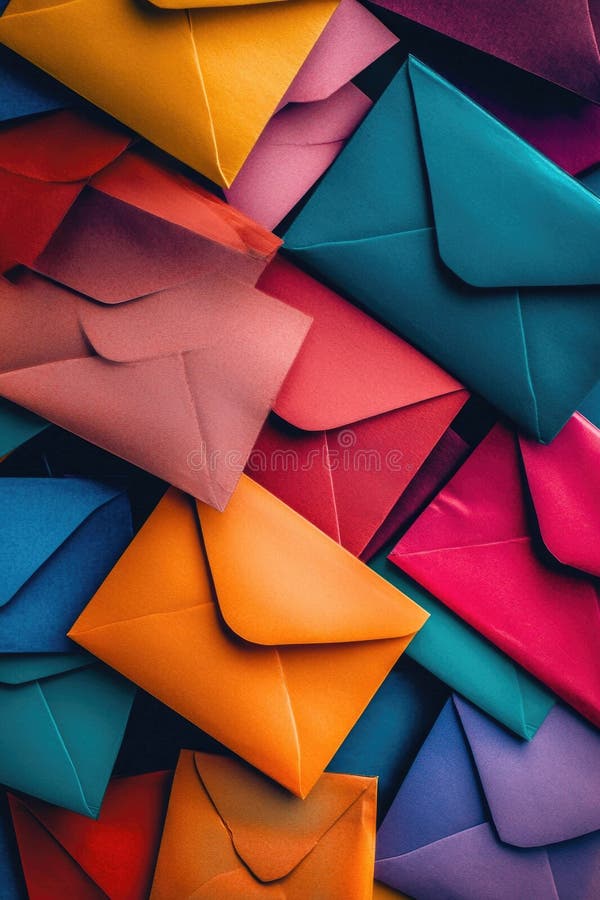 Stacked Envelopes stock photo. Image of colorful, creative - 380366742