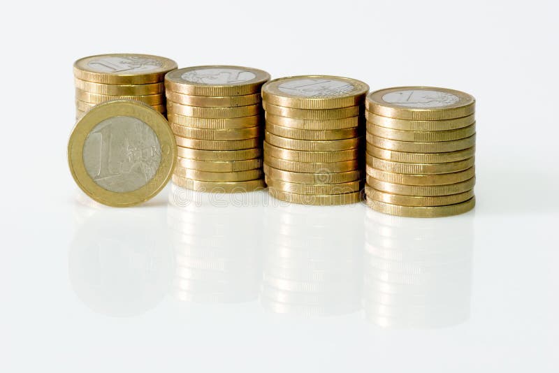 Stacked Euro Coins stock photo. Image of euros, european - 3968246