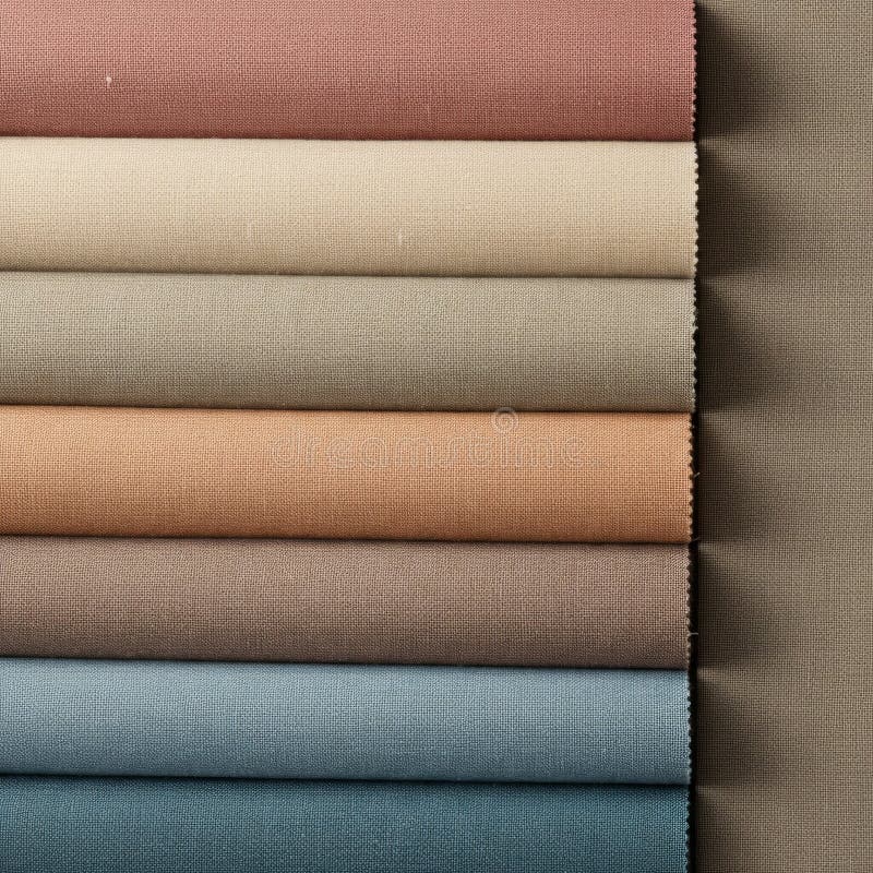 Stacked Fabric Swatches in Various Neutral and Earth Tones Stock ...