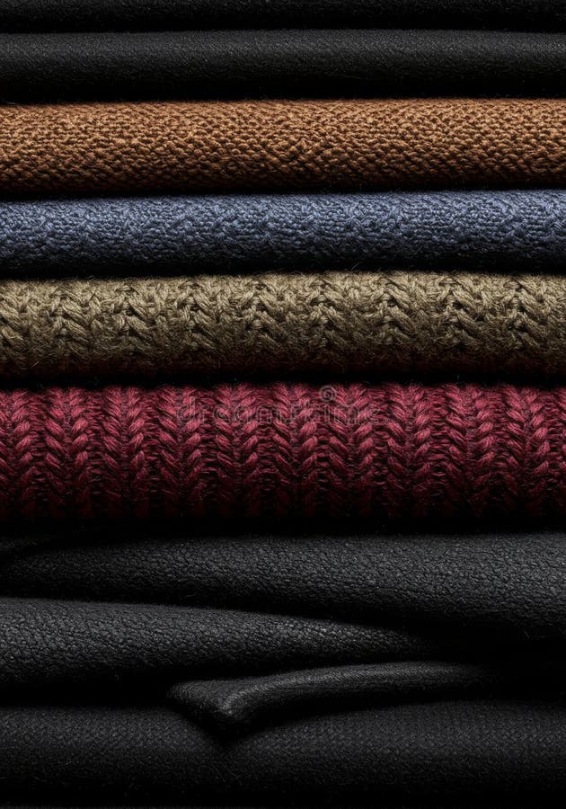 Stacked Fabric Textures: Dark and Brown Tones Stock Illustration ...