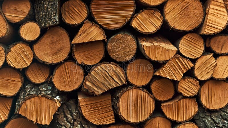 Stacked Firewood Logs Creating a Rustic Background Texture Stock Photo ...