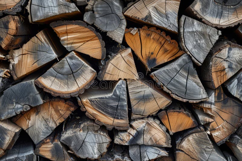 Stacked Firewood. Wood Textures and Natural Patterns of Split Logs ...
