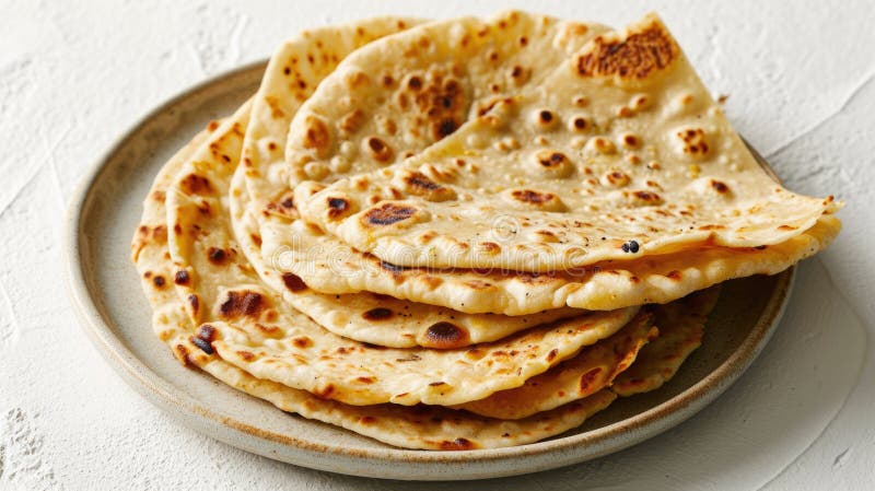 Stacked Flatbreads on a Plate Stock Photo - Image of generated, layers ...