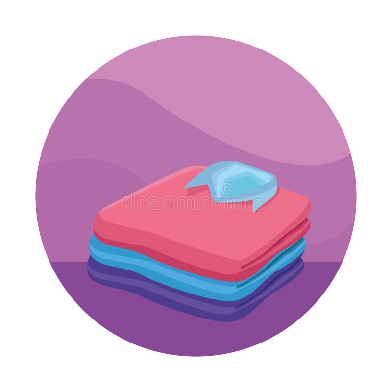 Stacked Folded Clothes Icon Cartoon Black and White Stock Vector ...