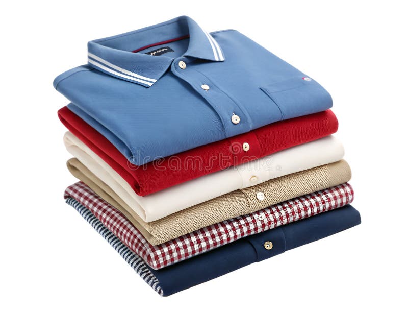 Stacked Folded Shirts on White Background Stock Illustration ...
