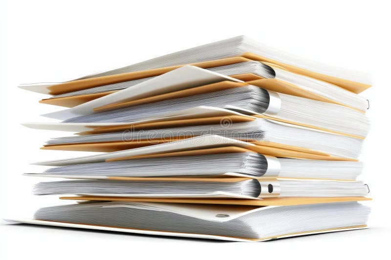 Stacked Folders and Documents Organized for Review in a Workspace at a ...
