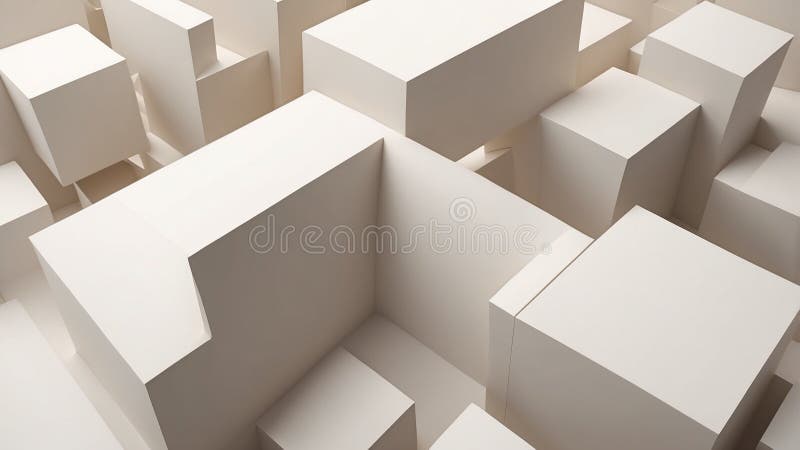 Stacked Geometric Cubes with Shadow Play – AI Generated Stock Photo ...