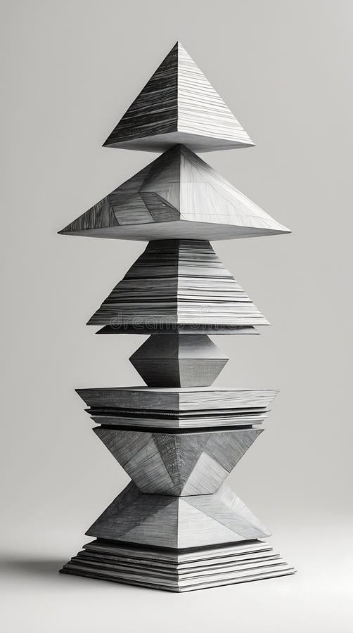 Stacked Geometric Shapes Create a Modern Wallpaper Design in ...