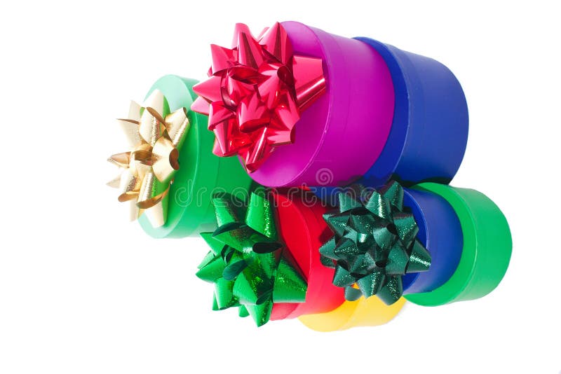 Stacked Gift Boxes and Bows Stock Photo - Image of ribbon, generous ...