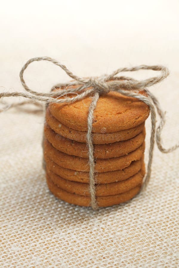 Stacked Ginger Cookies Tied by Jute String Stock Photo - Image of ...