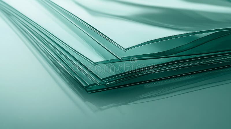 Stacked Glass Sheets Showing Translucent Layers Stock Illustration ...