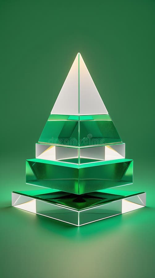Triangular Glass Structures Shine Against a Green Backdrop, Showcasing ...