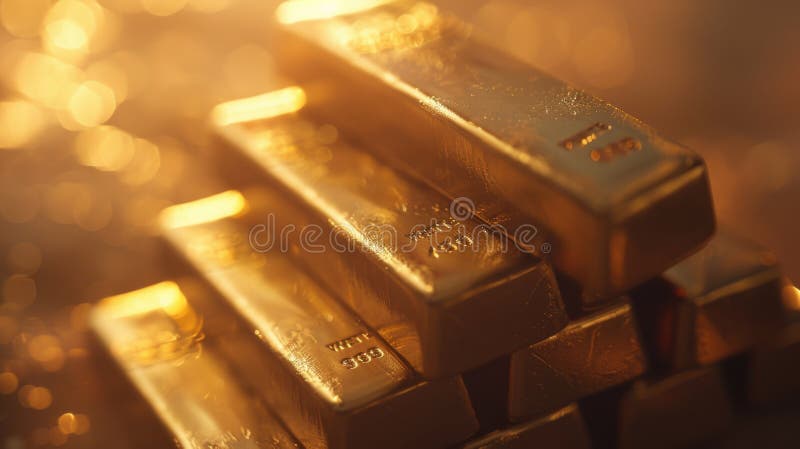 Stacked Gold Bars stock photo. Image of precious, coins - 376018660