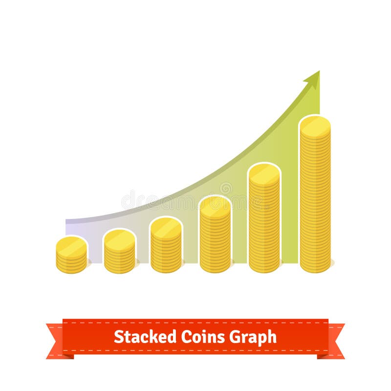 Stacked gold coins graph stock vector. Illustration of fortune - 65616756 Stacked gold coins graph stock vector. Illustration of fortune - 65616756