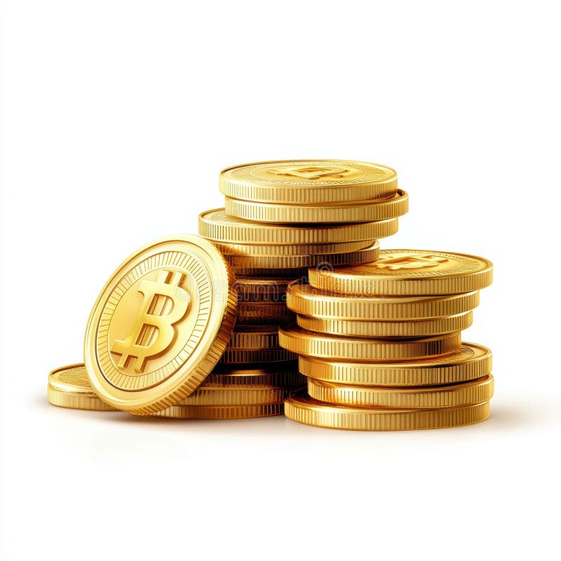 Stacked Golden Coins Representing Digital Currency and Wealth ...