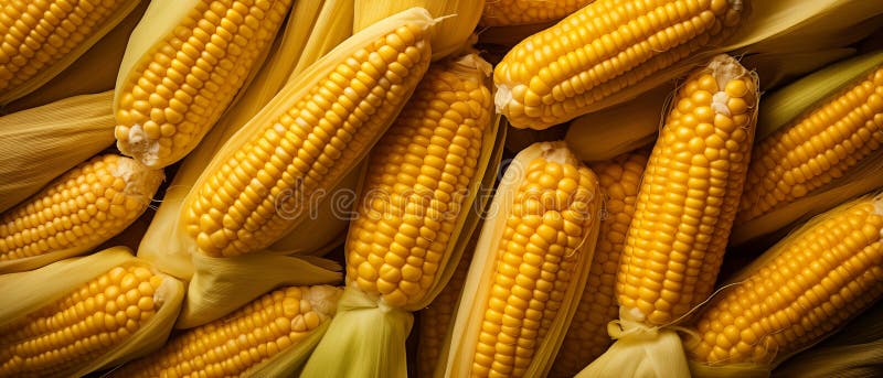 Stacked Golden Corn Cobs, Capturing the Texture and Richness of the ...