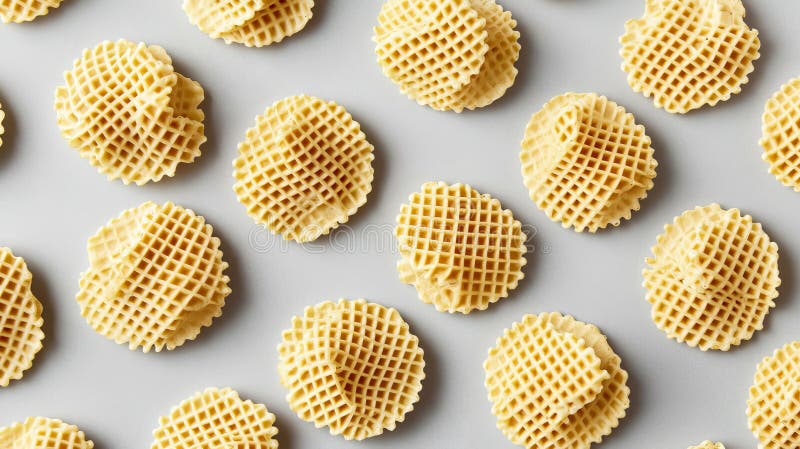 Stacked Golden Waffles with a Clean, Light Backdrop, Presenting a ...