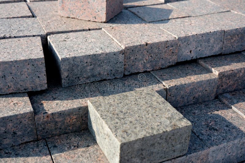 Stacked Granite Blocks Under the Bright Sunlight Revealing Textures ...