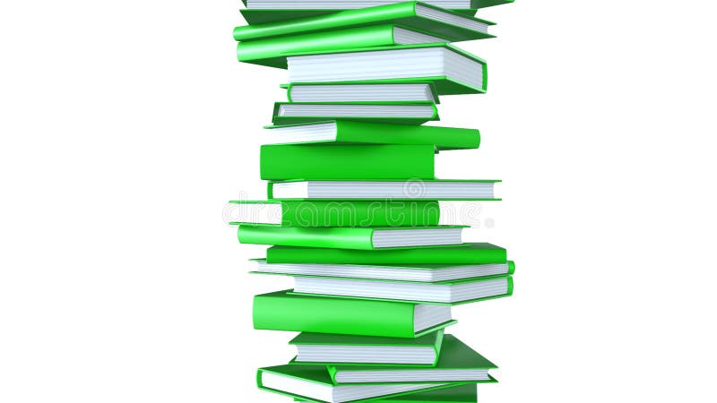 Stacked Green Books Isolated on White Background. Stock Footage - Video ...