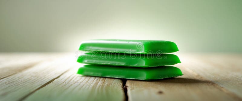 Stacked Green Candy Bars Wooden Surface Stock Photos - Free & Royalty ...