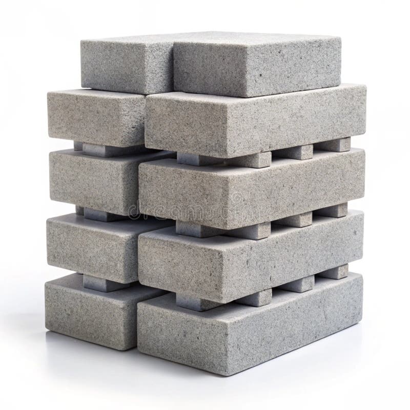 Stacked Grey Concrete Blocks Stock Illustration - Illustration of grey ...