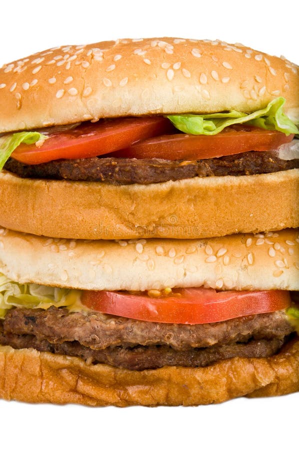 Stacked Hamburgers Close-up Stock Image - Image of macro, food: 18510825