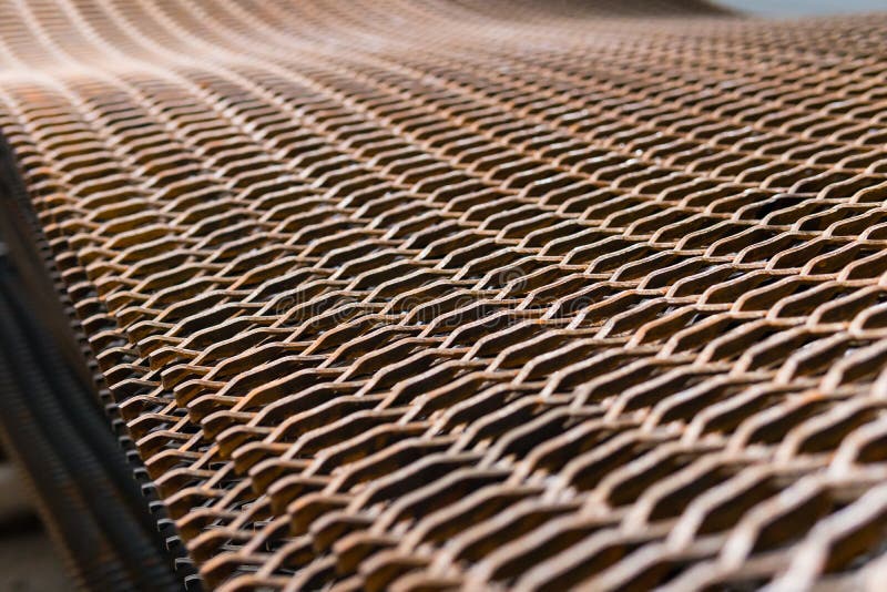 Stacked Heavy Rusty Metal Wire Grid on a Construction Site Stock Image ...