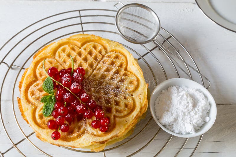 Stacked homemade waffles stock photo. Image of background - 34800814