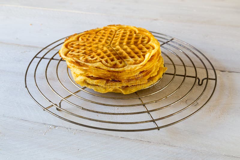 Stacked homemade waffles stock image. Image of waffle - 34951537