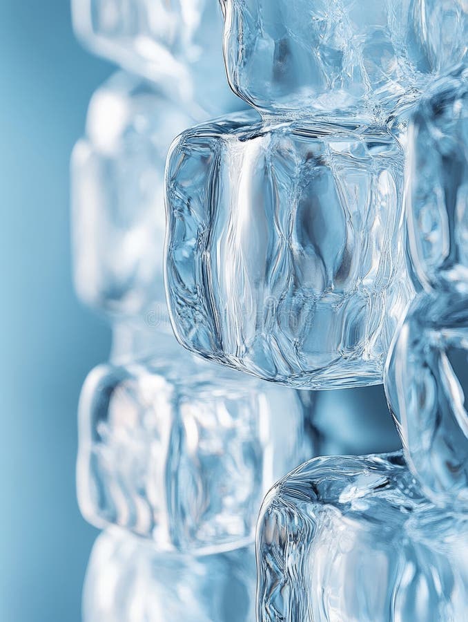 Stacked Ice Cubes with a Clear, Transparent Appearance. Stock Image ...