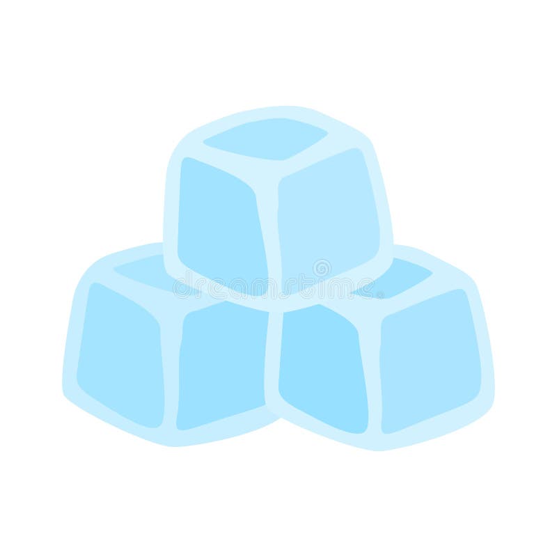 Stacked Ice Cubes Flat Cartoon Illustration Stock Illustration ...