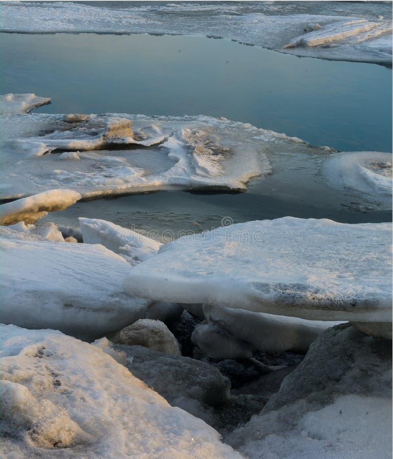 Stacked Ice with Open Water Stock Image - Image of flat, stacked: 50831807
