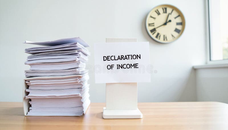 Stacked Income Declaration Forms in Bright Office, Organizational ...