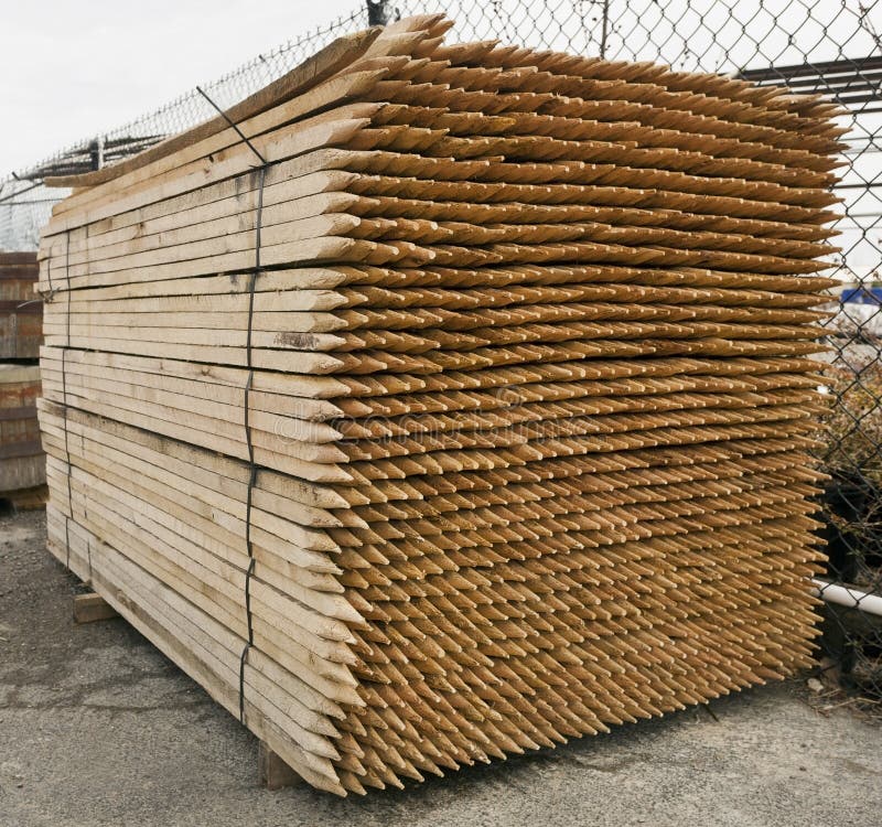 Stacked Industrial Construction Posts Stock Photo - Image of sharpened ...
