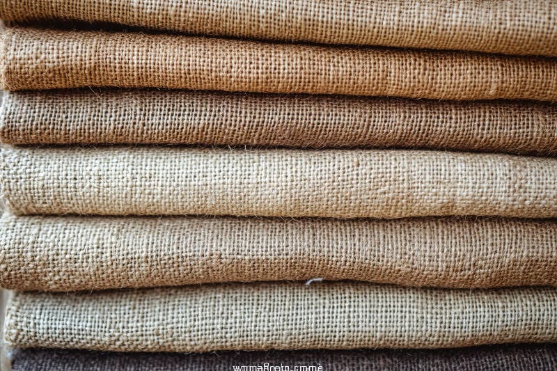 Stacked Layers of Natural Burlap Textiles in Earthy Tones Stock Image ...