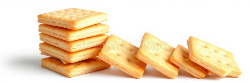 Stacked and Leaning Crackers Arranged on a Clean Surface Ready for ...