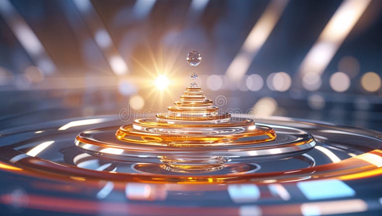 Stacked Lenses Bending Light through Multiple Refraction Layers Stock ...