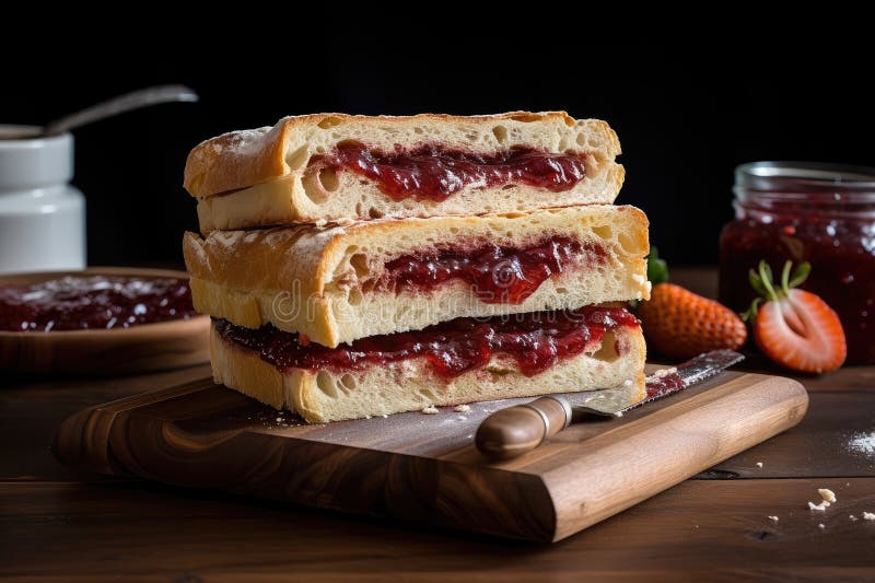 Stacked Loaf of Bread, Filled with Layers of Rich and Fruity Strawberry ...