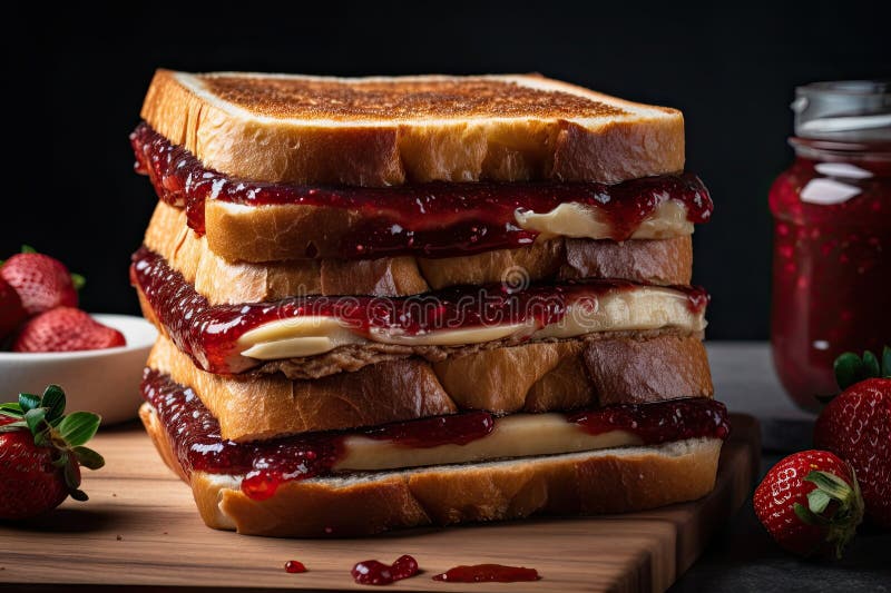Stacked Loaf of Bread, Filled with Layers of Rich and Fruity Strawberry ...