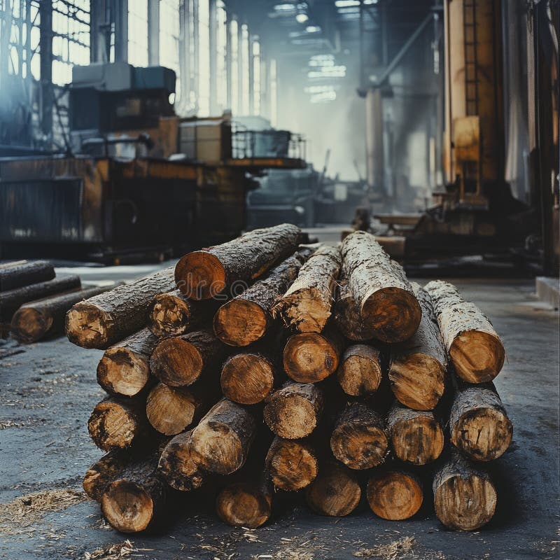 Stacked Logs Industrial Warehouse Setting Stock Photos - Free & Royalty ...