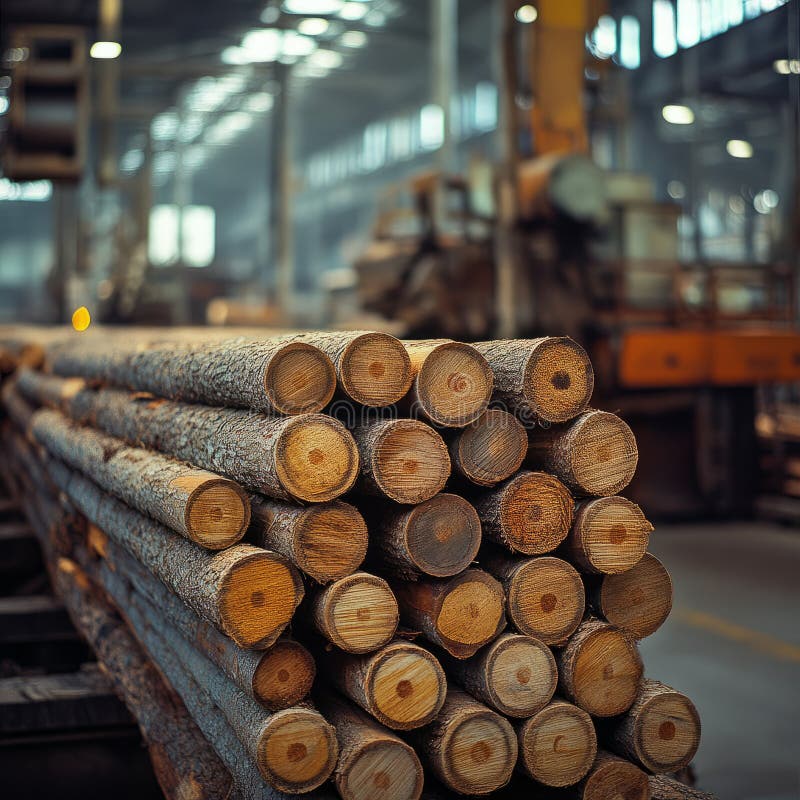 Stacked Logs Industrial Warehouse Setting Stock Photos - Free & Royalty ...