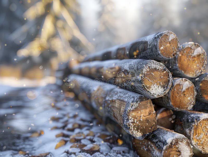Stacked Logs Ready for Sawmill Processing Timber Stock, Logs As a ...