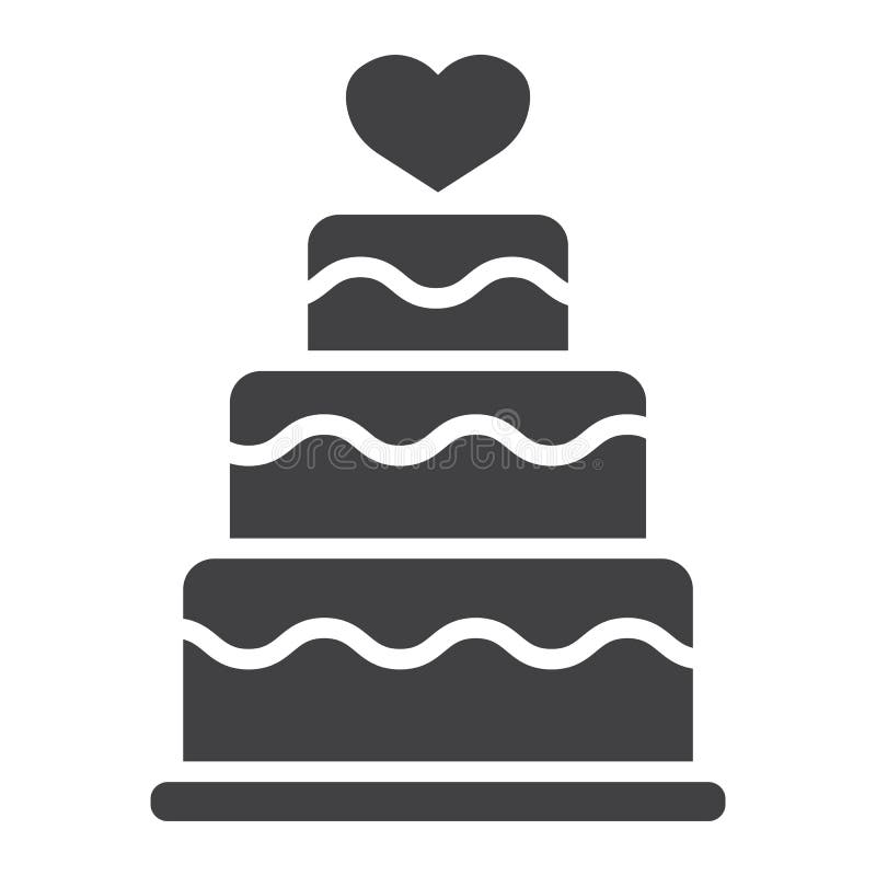 Stacked Love Cake Flat Icon, Valentines Day Stock Vector - Illustration ...