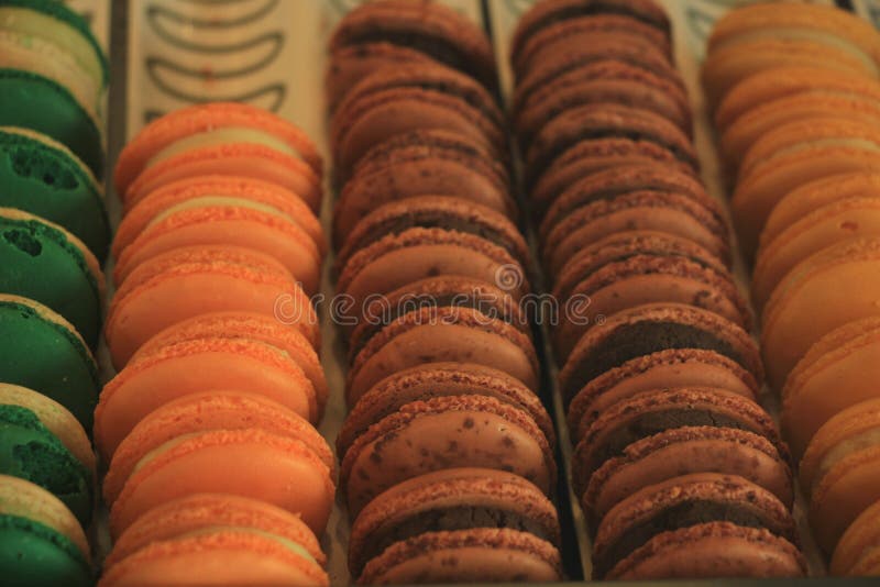 Stacked Macarons on Display Stock Photo - Image of color, confection ...