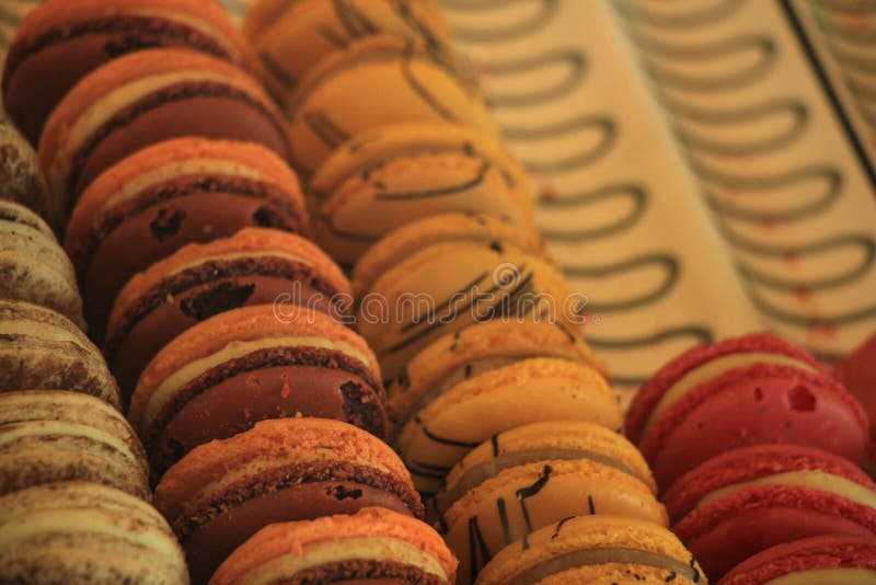 Stacked Macarons on Display Stock Photo - Image of buttercream, retail ...