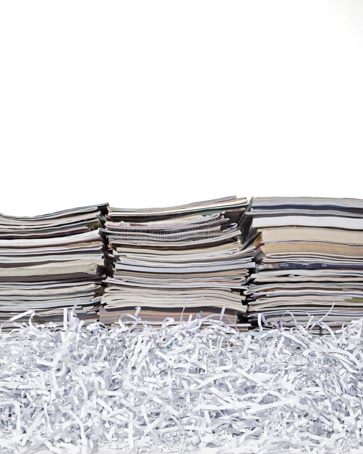 Stacked Magazines and Shredded Paper Stock Photo - Image of lots ...